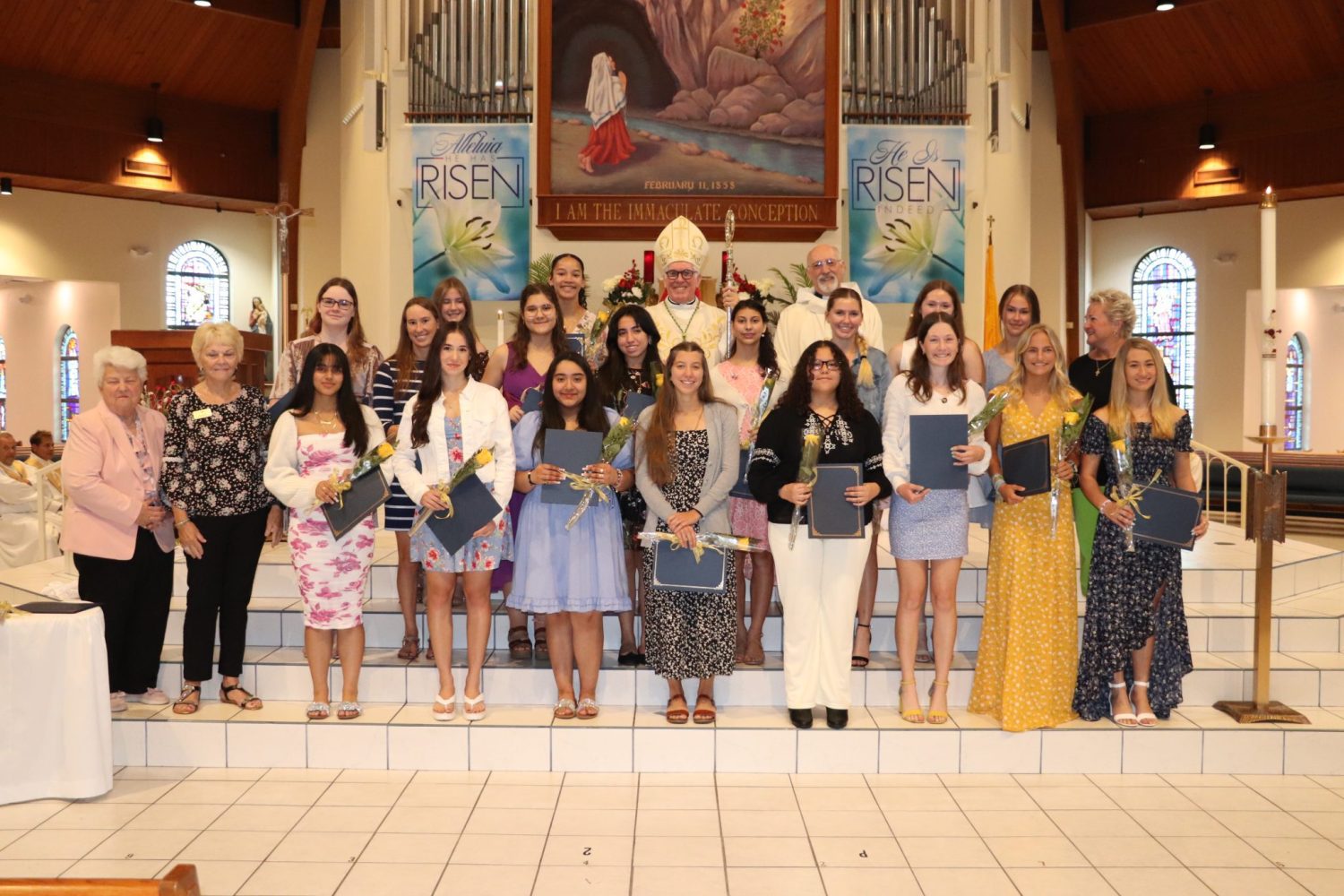 Young ladies honored with “Golden Rose” award - Diocese of Venice