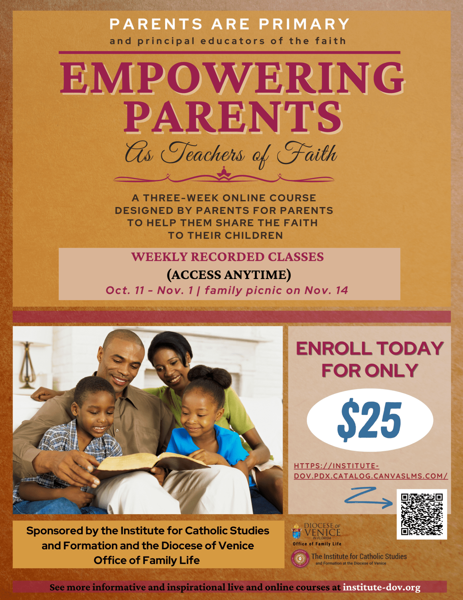 Course Flyer: Empowering Parents as Teachers of Faith - Diocese of Venice