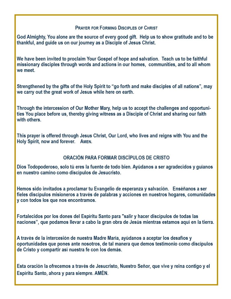 Disciple of Christ Prayer - Diocese of Venice