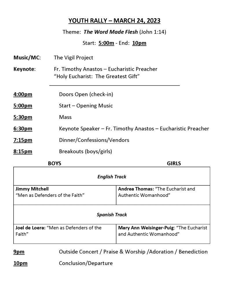 Youth Rally - Diocese of Venice